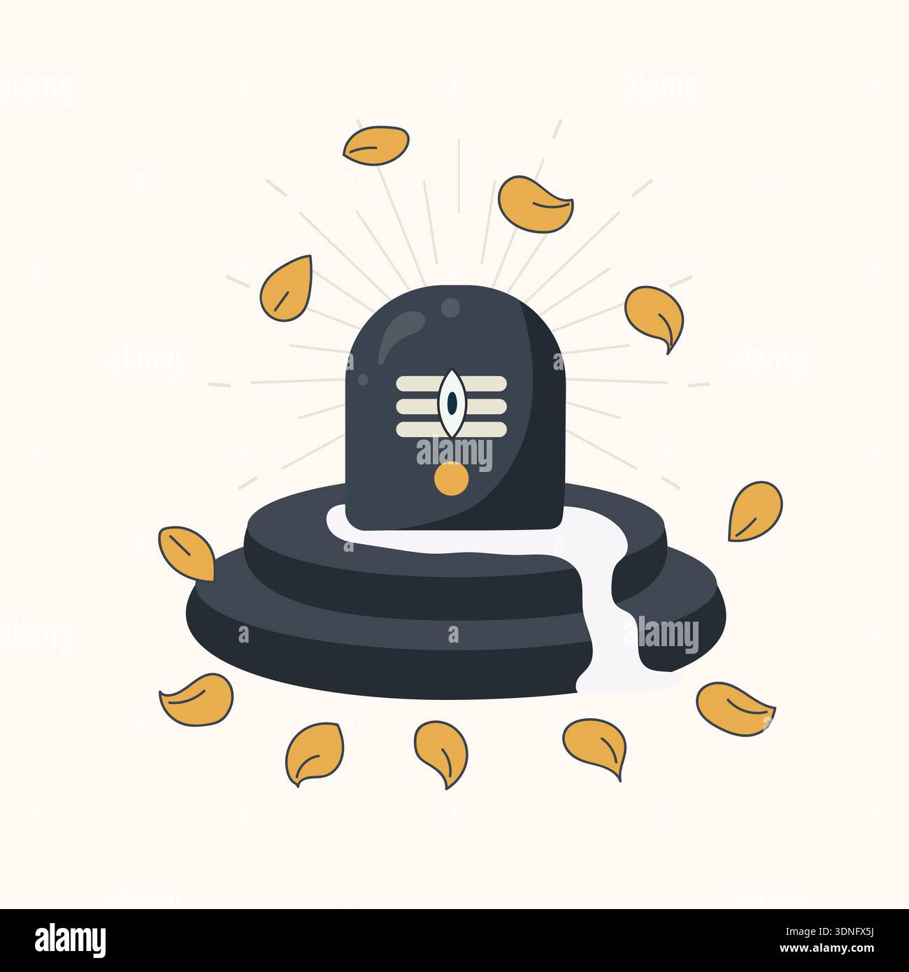 Shiva Lingam with Bel Patra Leaves and Sacred Tilak for Maha Shivratri ...