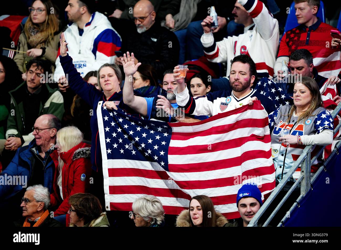 USA Fans during the Curling Mixed Doubles Gold Medal Game at the ...