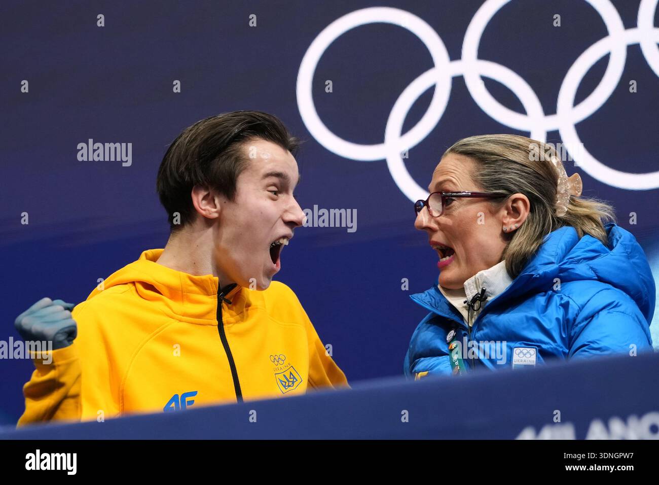 Kyrylo Marsak of Ukraine reacts to his scores after competing during ...