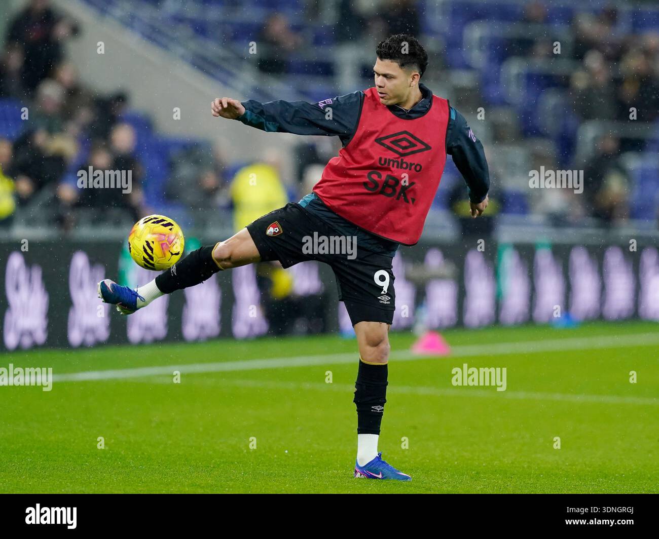 Liverpool, England, 10th February 2026. Evanilson of Bournemouth warm ...