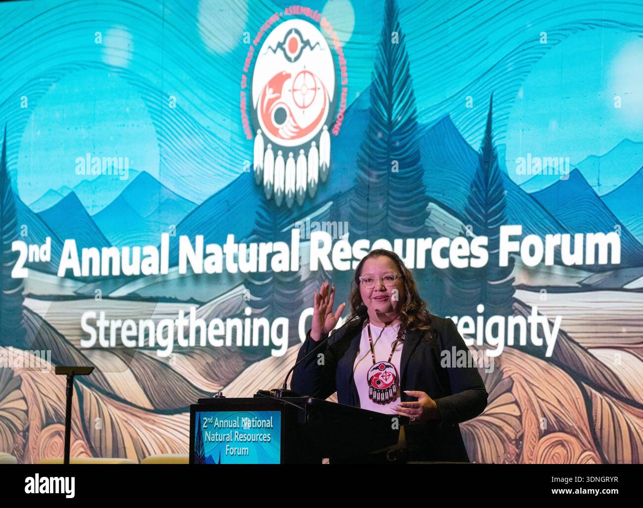 National Chief Cindy Woodhouse Nepinak delivers opening remarks to the ...