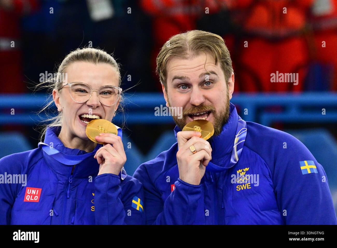 CORTINA, ITALY 20260210Sweden's Isabella Wranå and Rasmus Wranå with ...