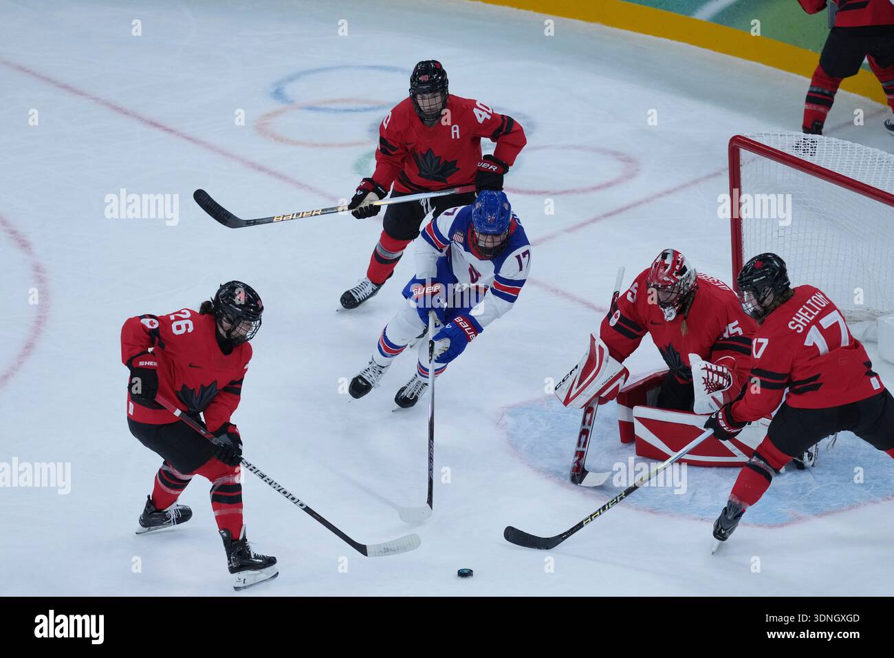 United States' Britta Curl makes an attempt to score during a ...