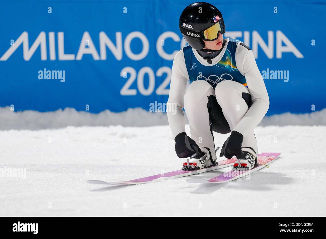 Tate Frantz, of the United States, reacts after his final round jump ...