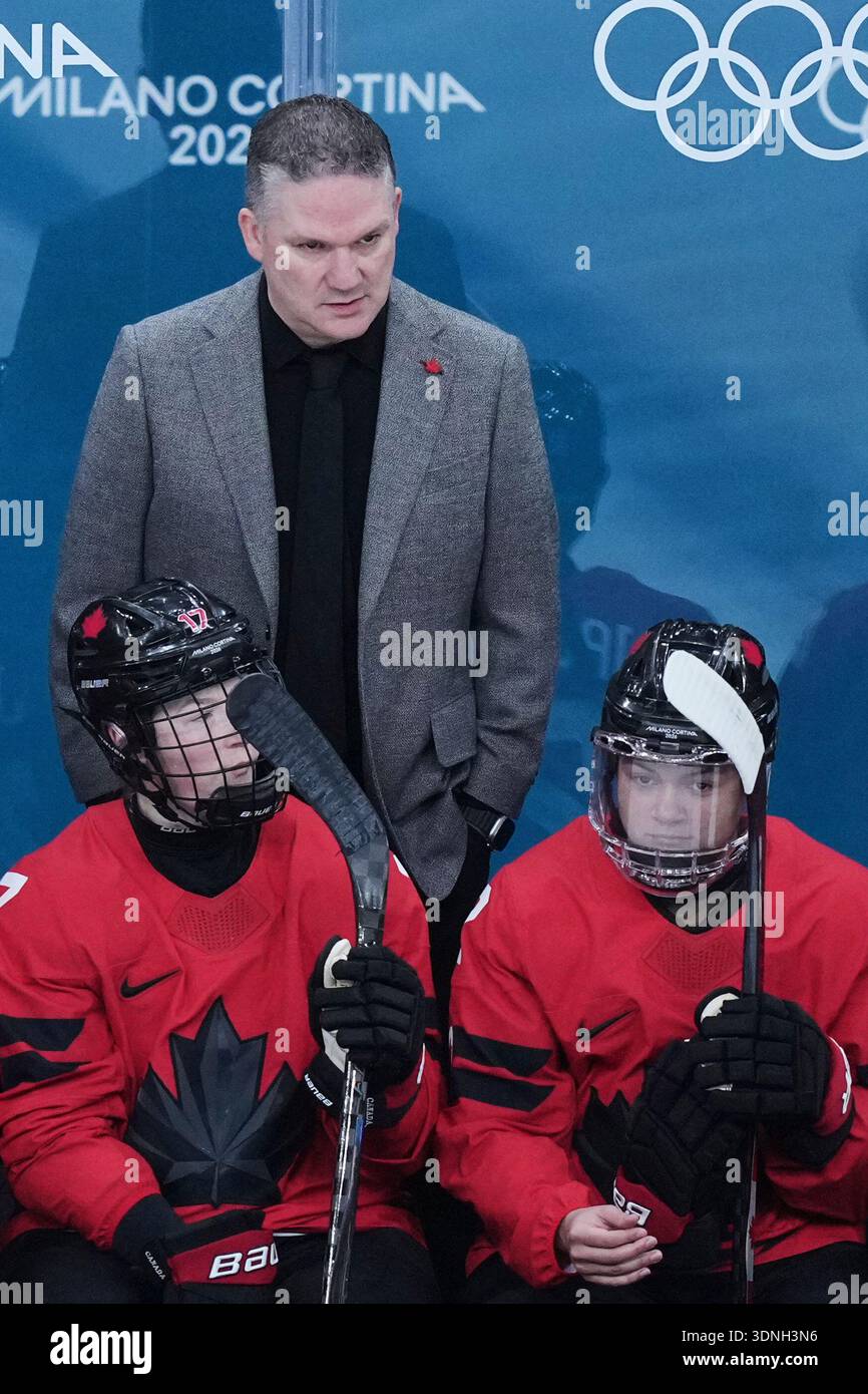 Canada head coach Ryan Troy watches from the bench during a preliminary ...