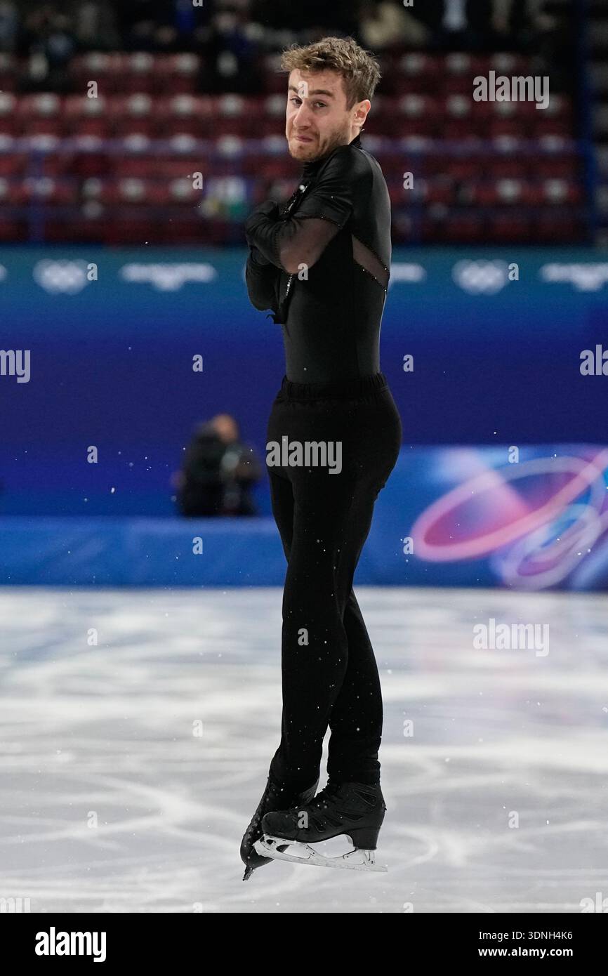 Matteo Rizzo of Italy competes during the men's figure skating short ...