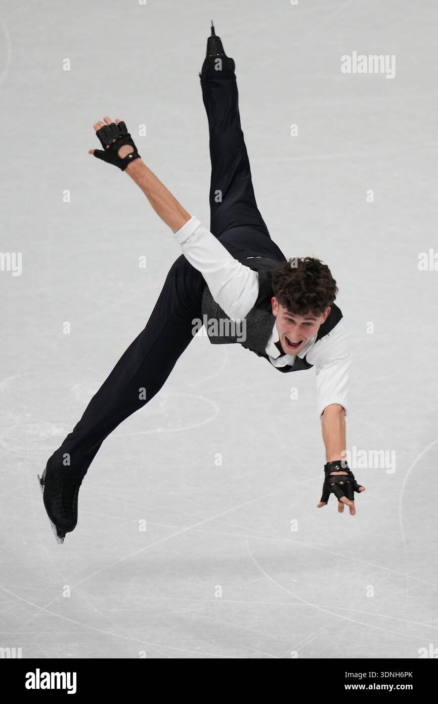 Lukas Britschgi of Switzerland competes during the men's figure skating ...