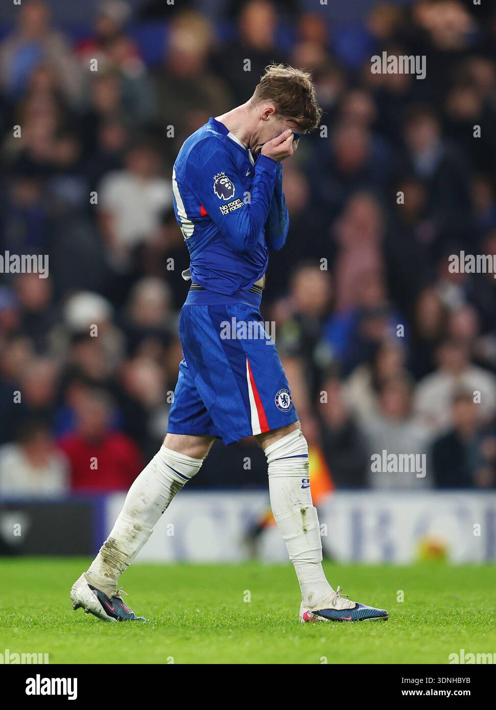 London, England, 10th February 2026. Cole Palmer of Chelsea reacts ...