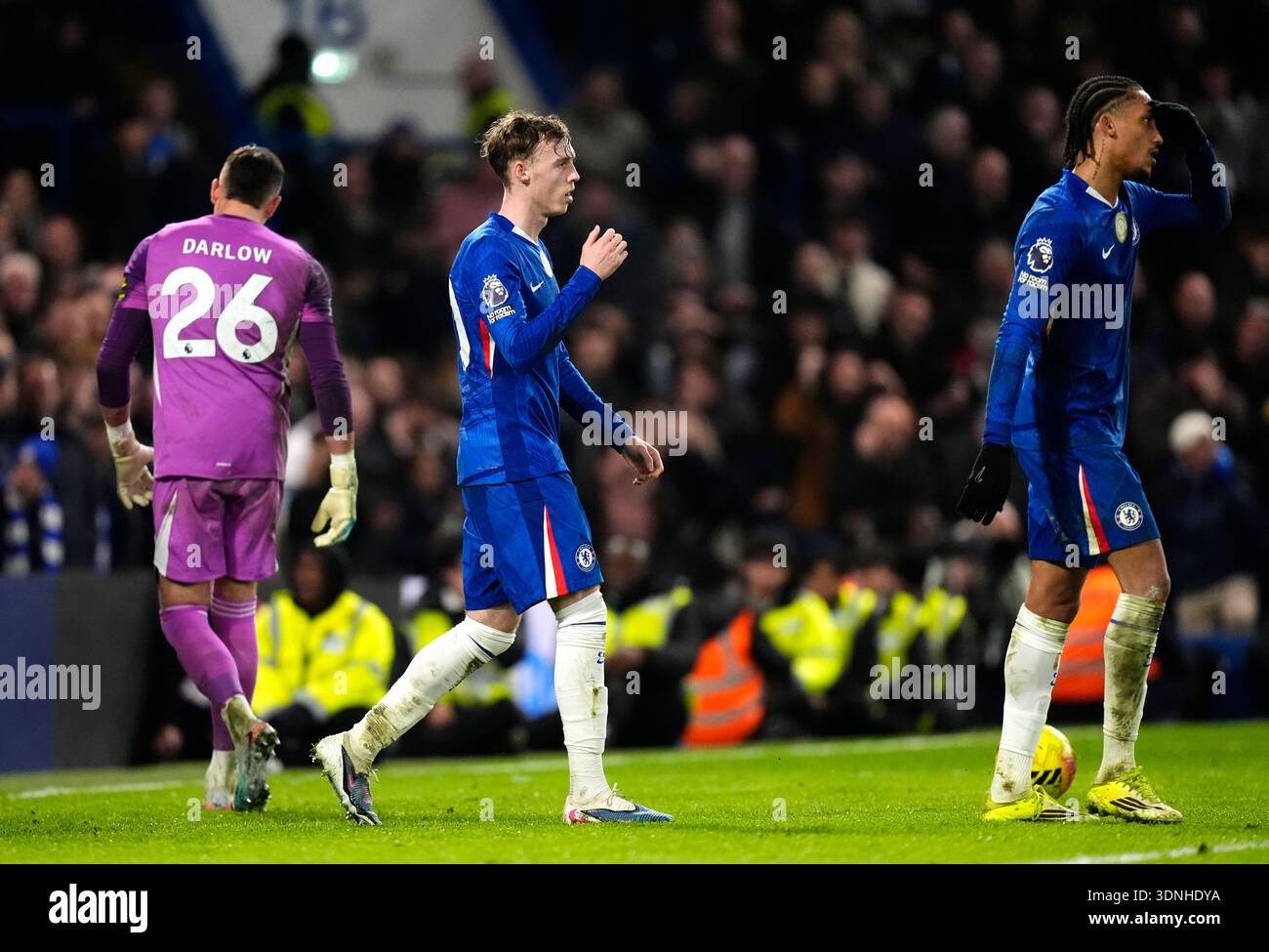 Chelsea's Cole Palmer reacts to a missed chance during the Premier ...