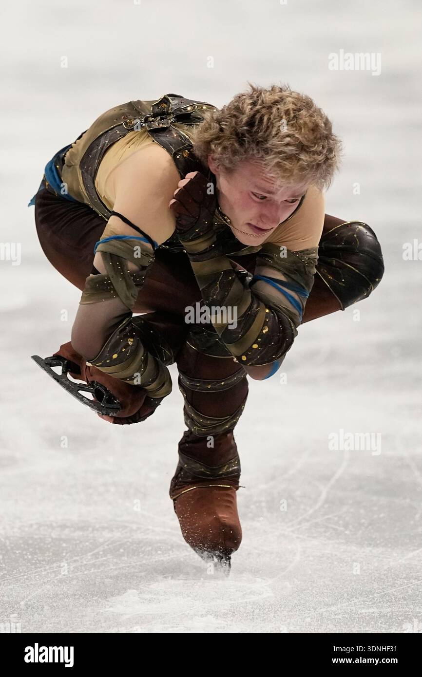 Ilia Malinin of the United States competes during the men's figure ...