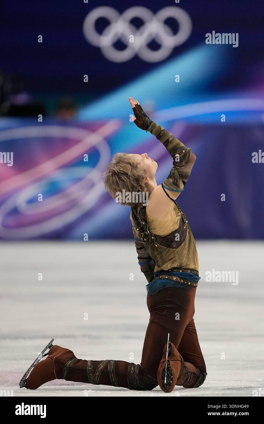 Ilia Malinin of the United States competes during the men's figure ...