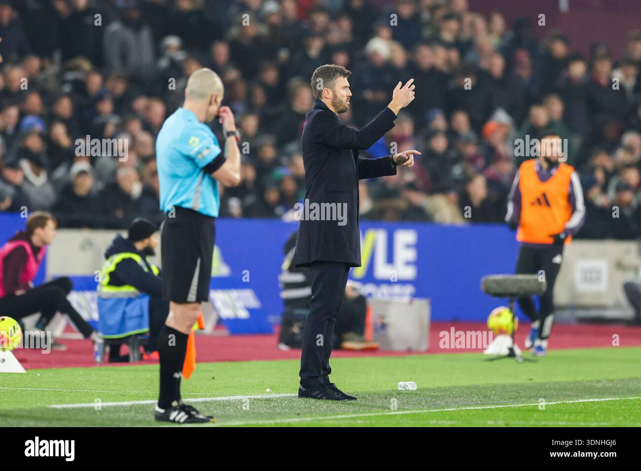 Manchester United head coach Michael Carrick reacts and gestures during ...