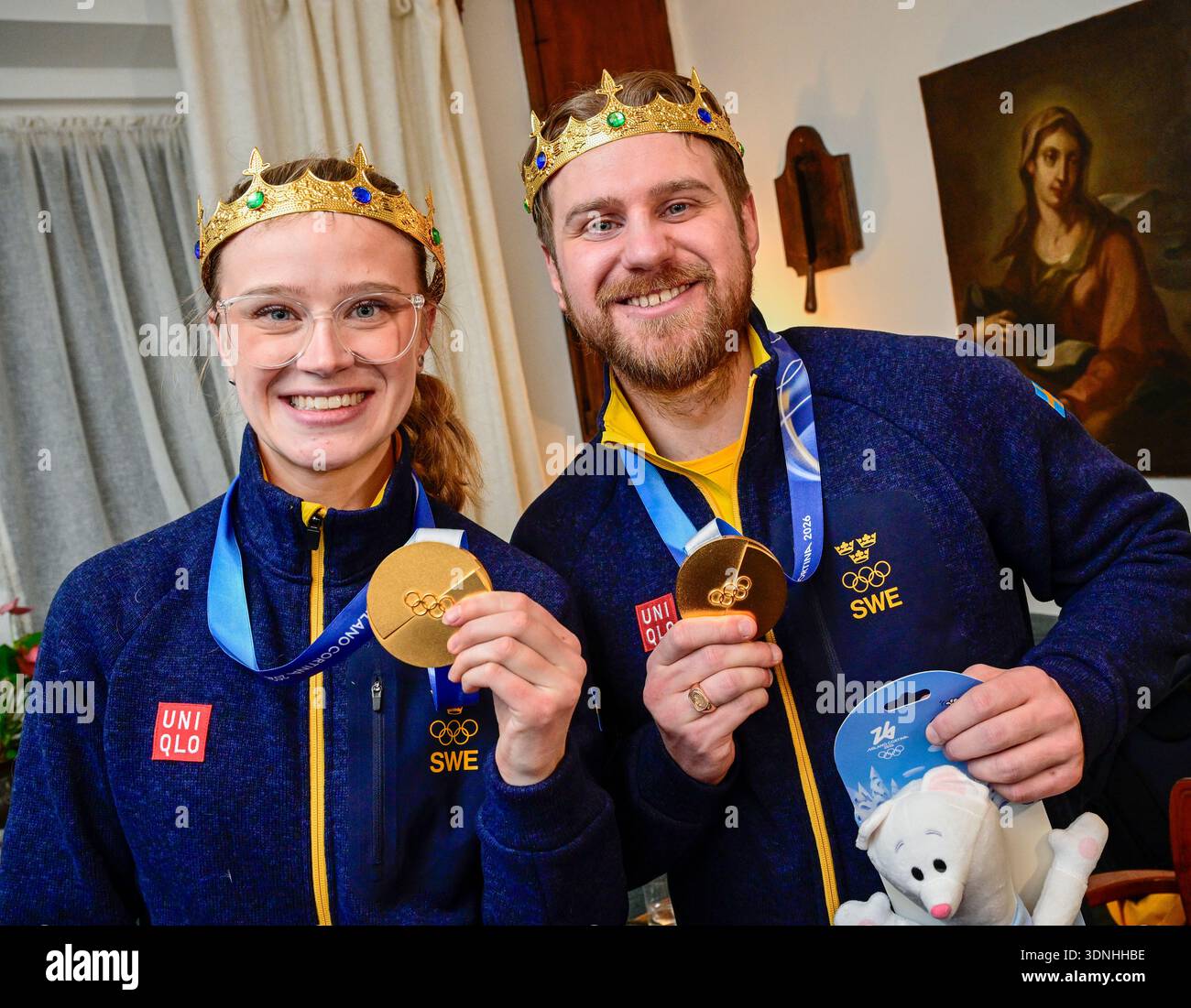 CORTINA, ITALY 20260210Sweden's Isabella Wranå and Rasmus Wranå ...
