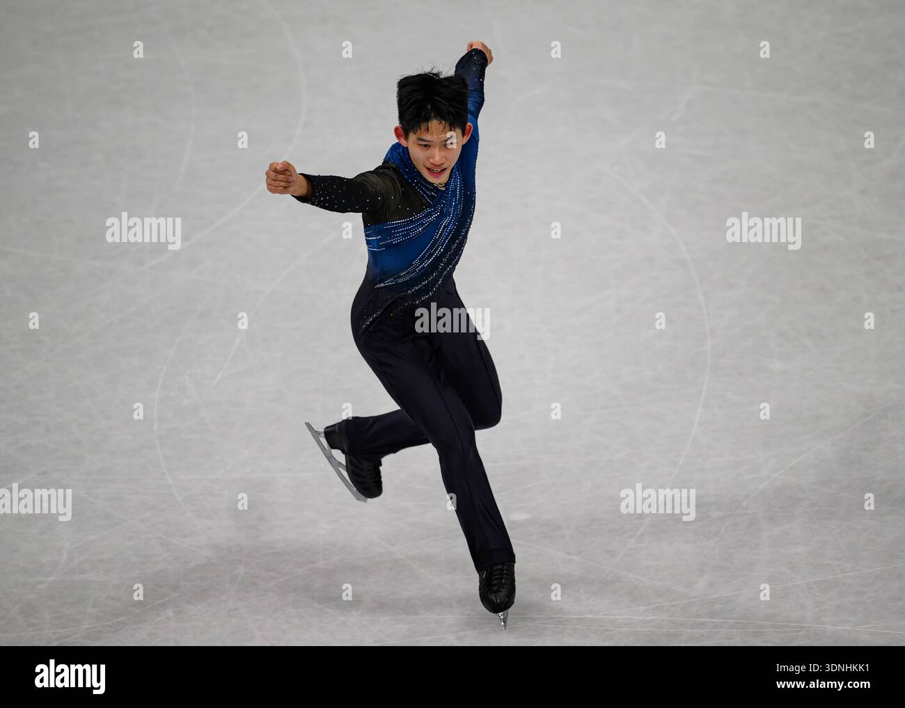 MILAN, ITALY. February 10: LI Yu-Hsiang (TPE) competes in men single ...