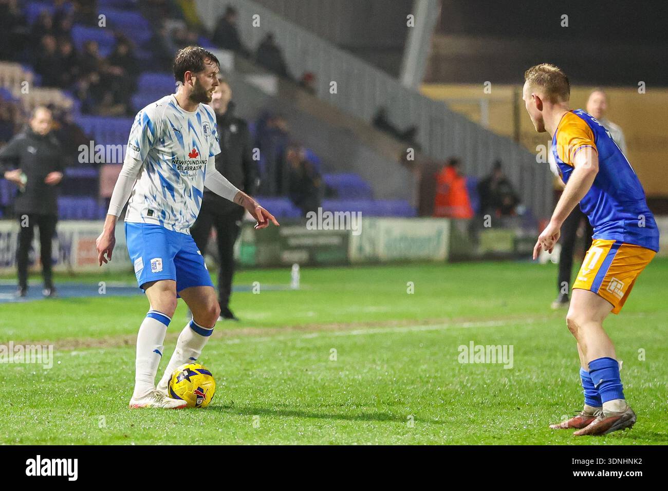 29, Tom Barkhuizen of Barrow AFC in attacking action with the ball ...
