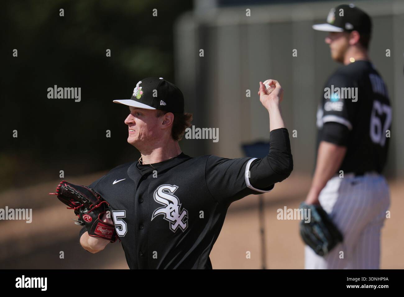 Chicago White Sox pitcher Noah Schultz throws during baseball spring ...