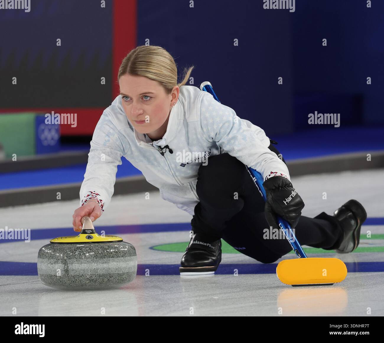 Team USA's Cory Thiesse releases the stone during the Curling Mixed ...