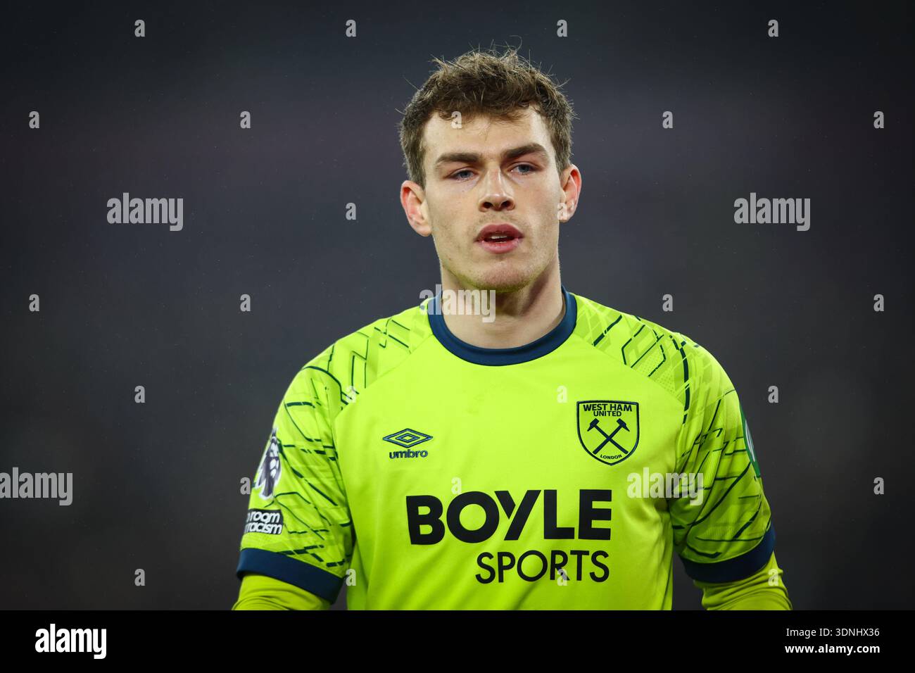 LONDON, UK - 10th Feb 2026: Mads Hermansen of West Ham United during ...