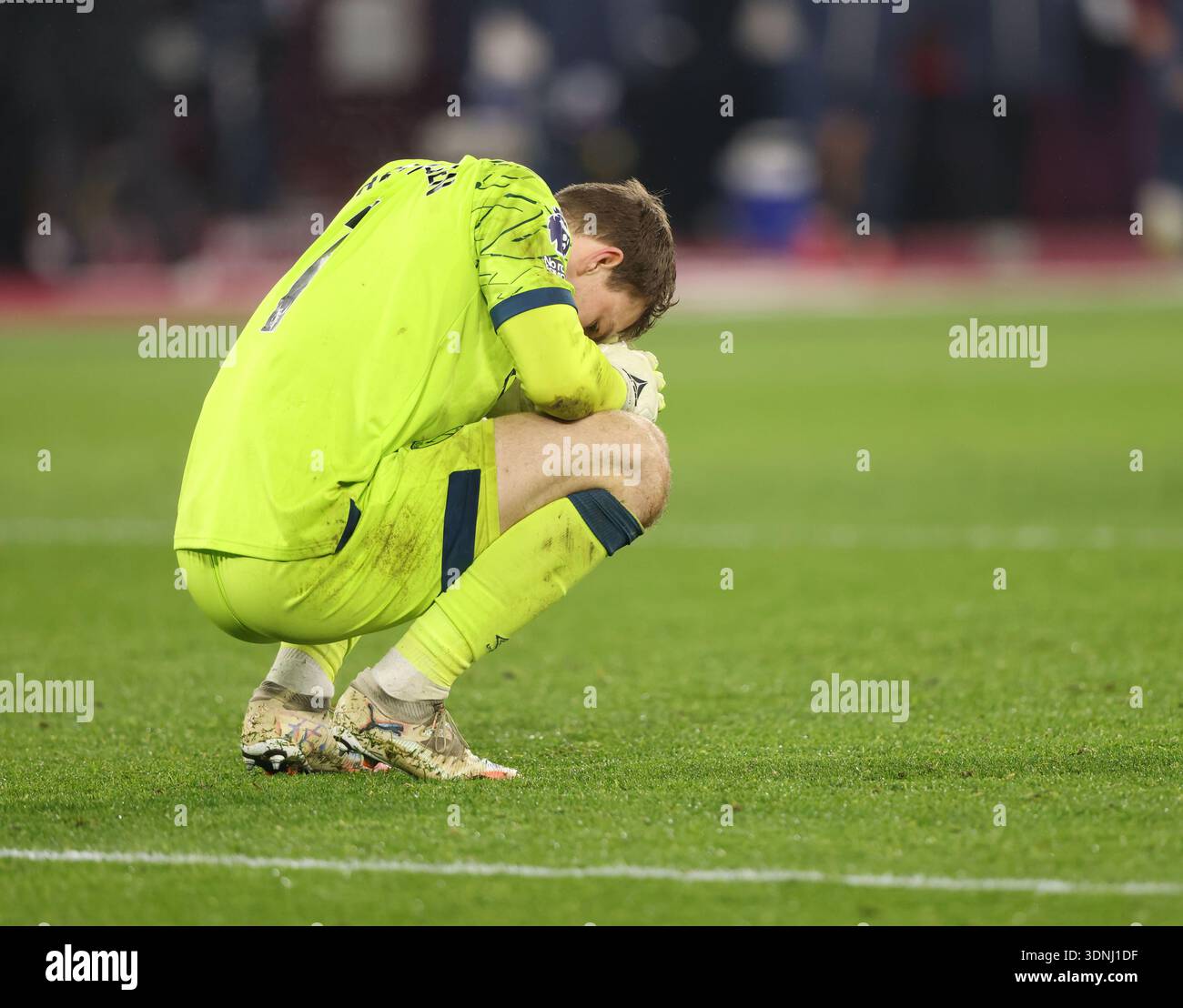 Mads Hermansen (WHU) dejection at the final whistle at the West Ham ...