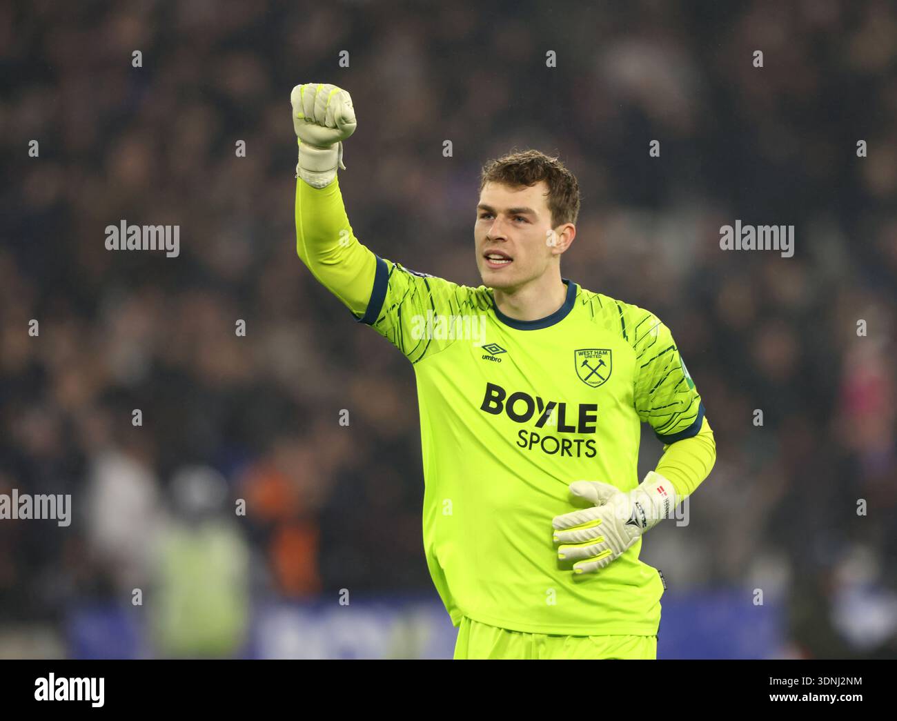 Mads Hermansen (WHU) at the West Ham United v Manchester United EPL ...