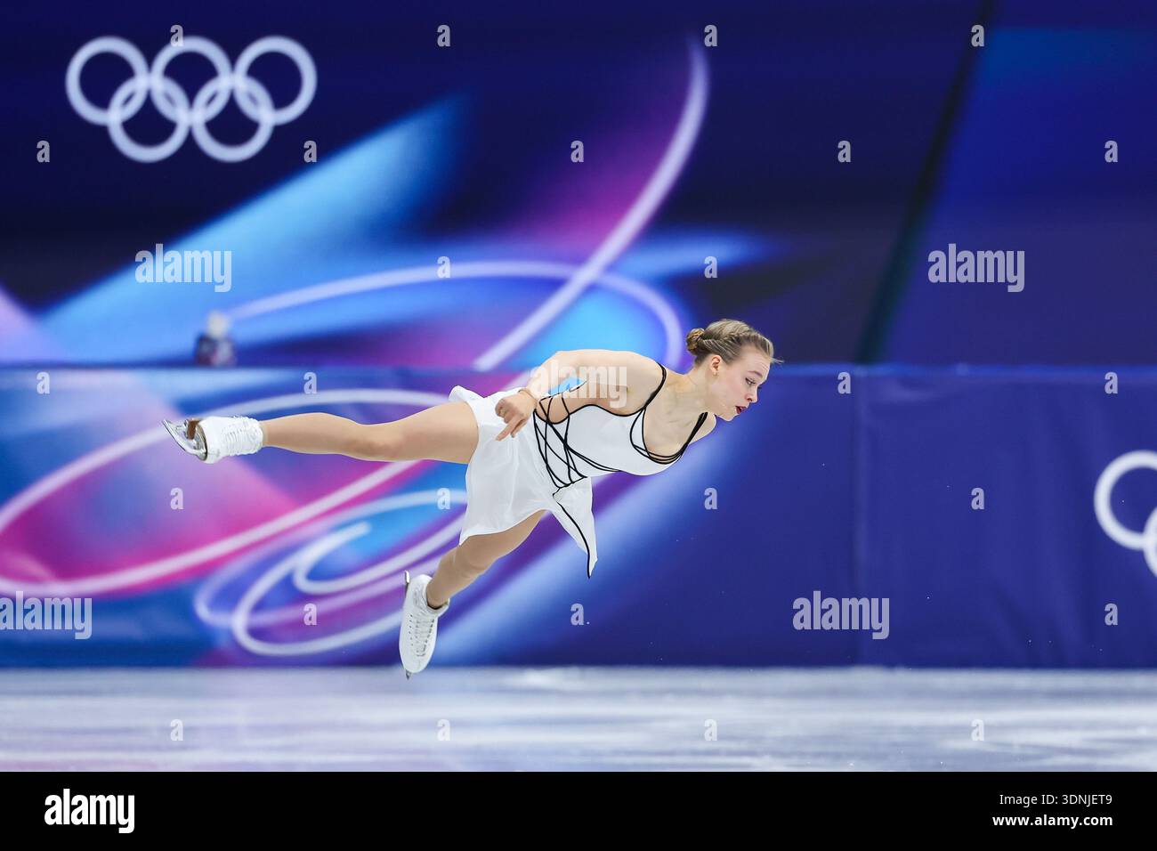 Anastasiia Gubanova of Georgia competes during the Figure Skating Team ...
