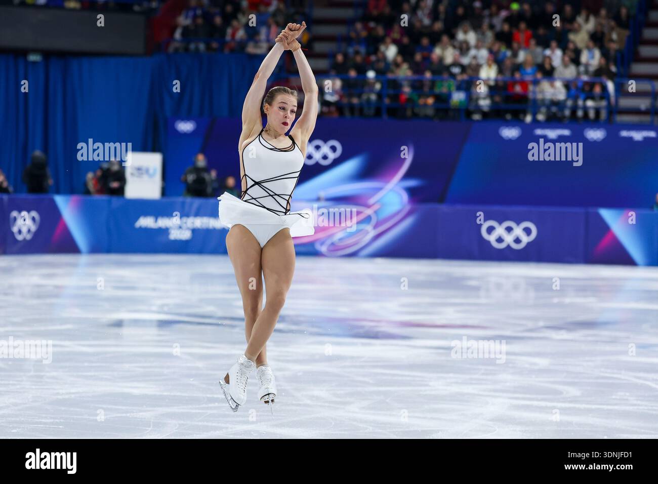 Anastasiia Gubanova of Georgia competes during the Figure Skating Team ...
