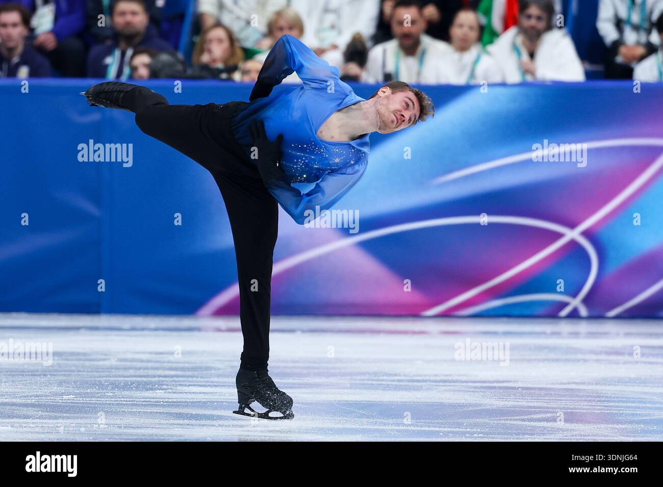Matteo Rizzo of Italy competes during the Figure Skating Team Event ...