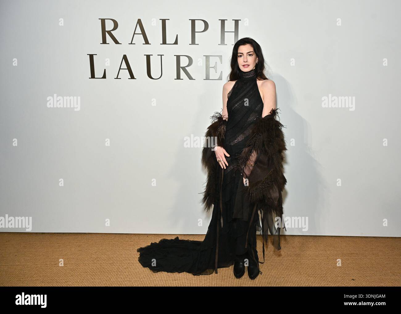 Anne Hathaway attends the Ralph Lauren Fall/Winter 2026 fashion show as ...