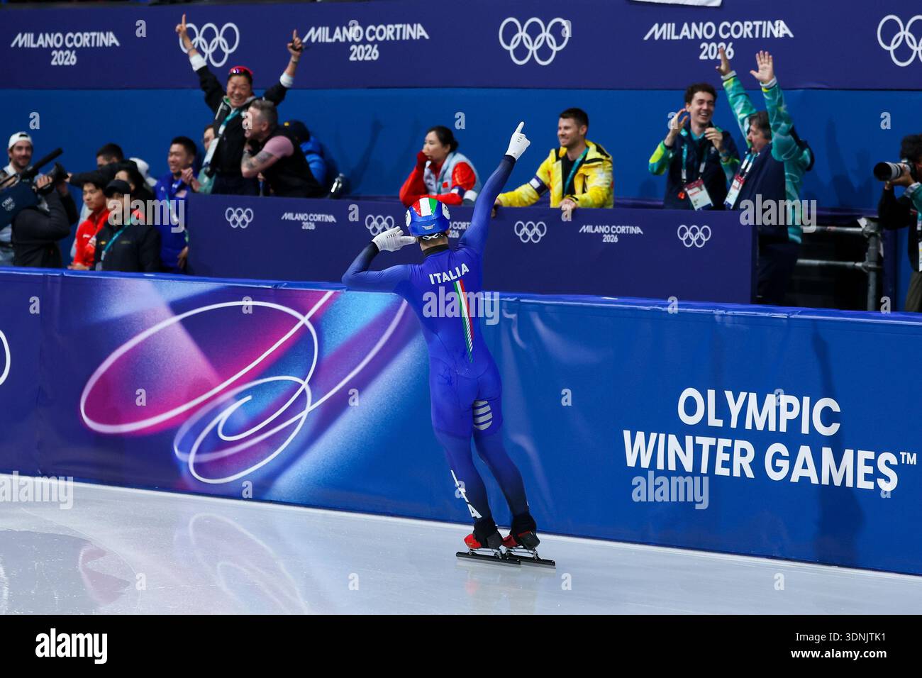 Pietro Sighel of Italy celebrates winning of the Gold medal during the ...