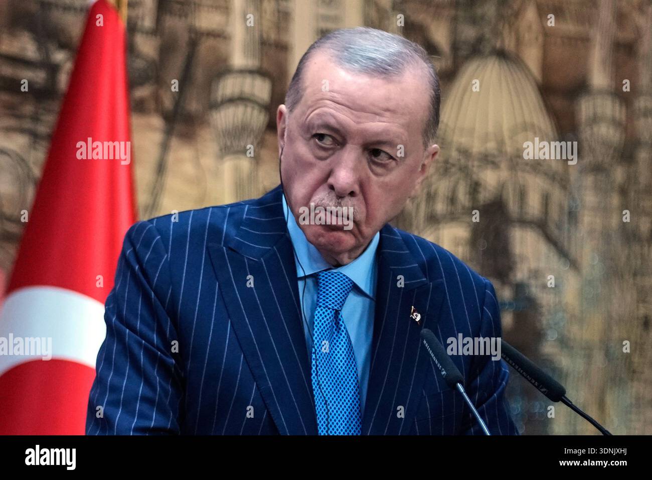 FILE - Turkey's President Recep Tayyip Erdogan listens as Somalia's ...