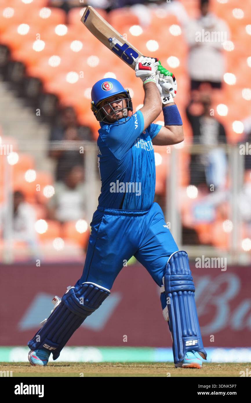 Afghanistan's Darwish Rasooli plays a shot during the T20 World Cup ...
