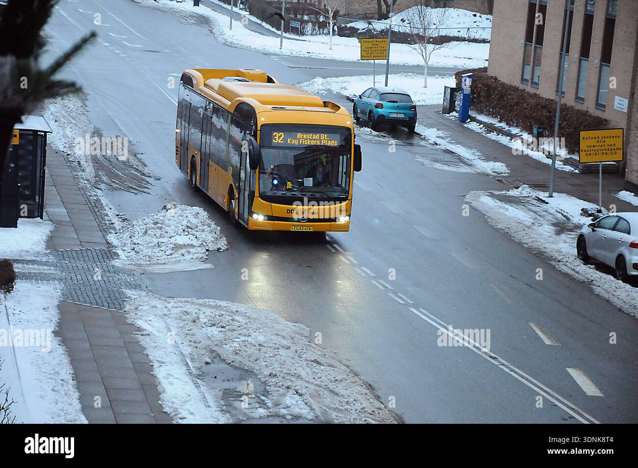 Copenhagen/Denmark /11 FEB 2026 /Snow fall weather in kastrup snow is ...