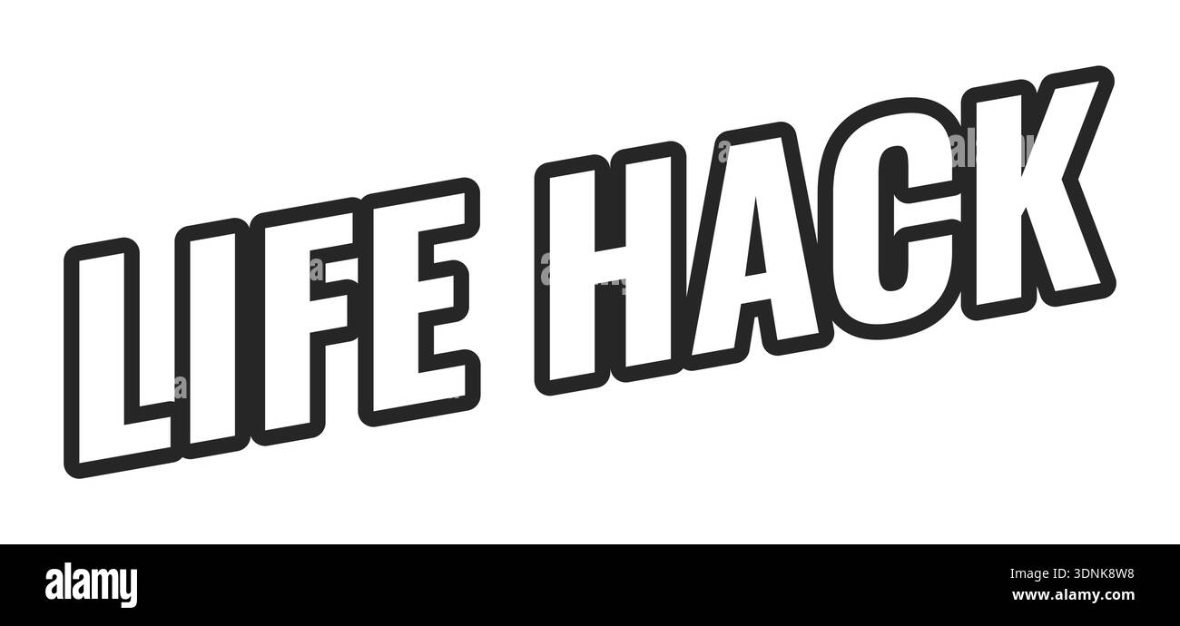 Life hack web button in bold black outline Stock Vector Image & Art - Alamy