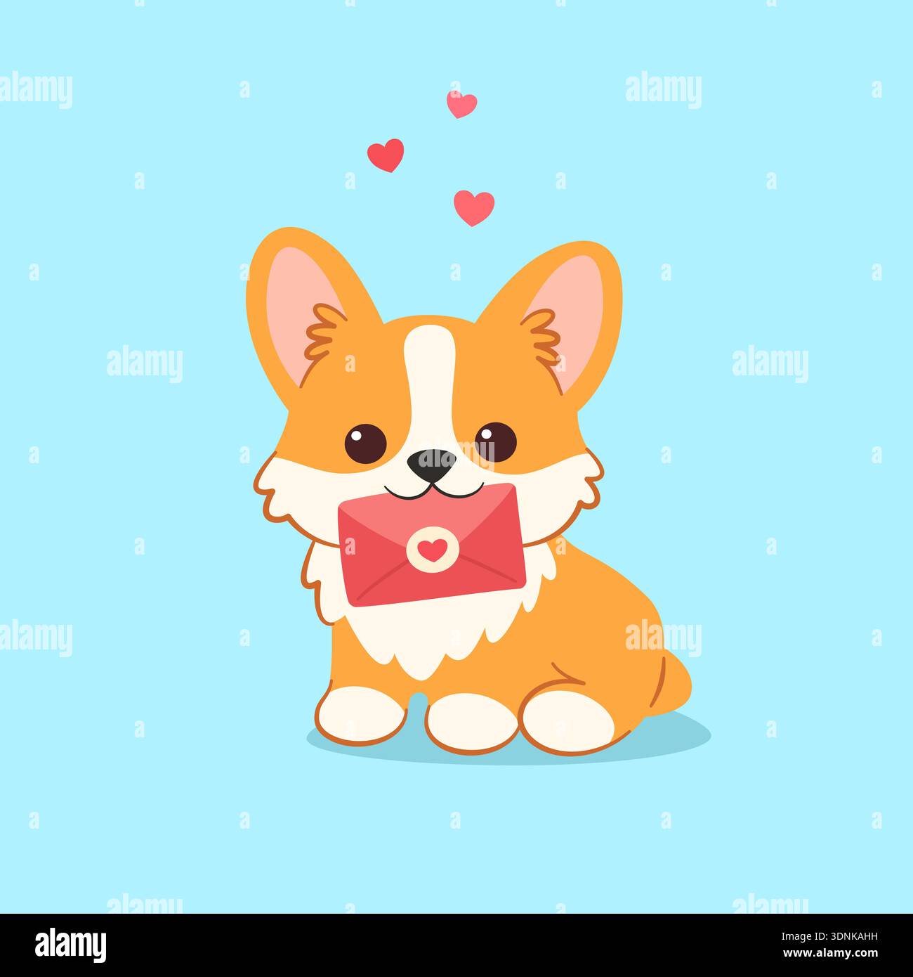 Cute fluffy corgi dog Stock Vector Images - Alamy