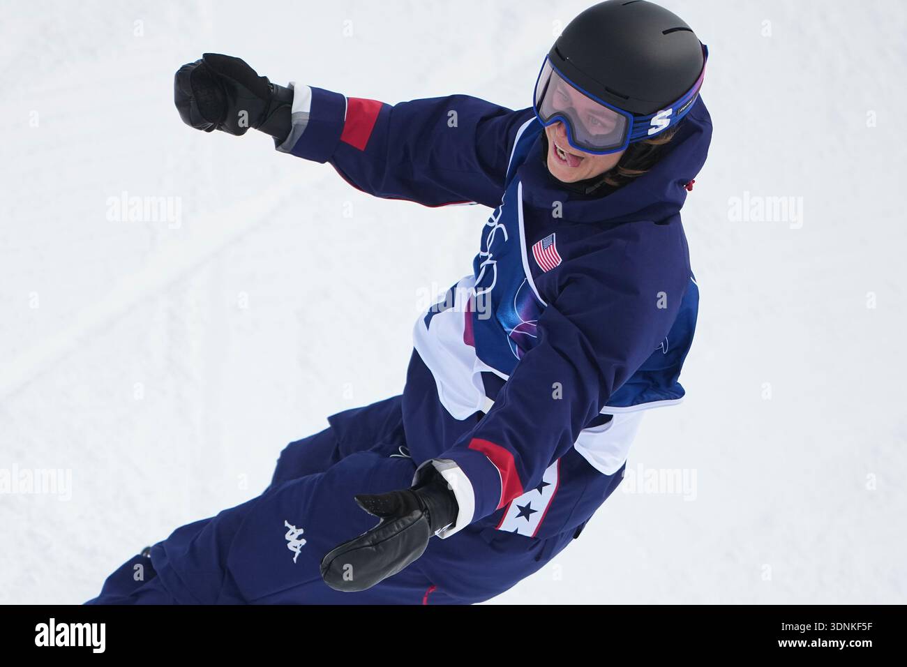 United States' Maddie Mastro reacts during the women's snowboarding ...