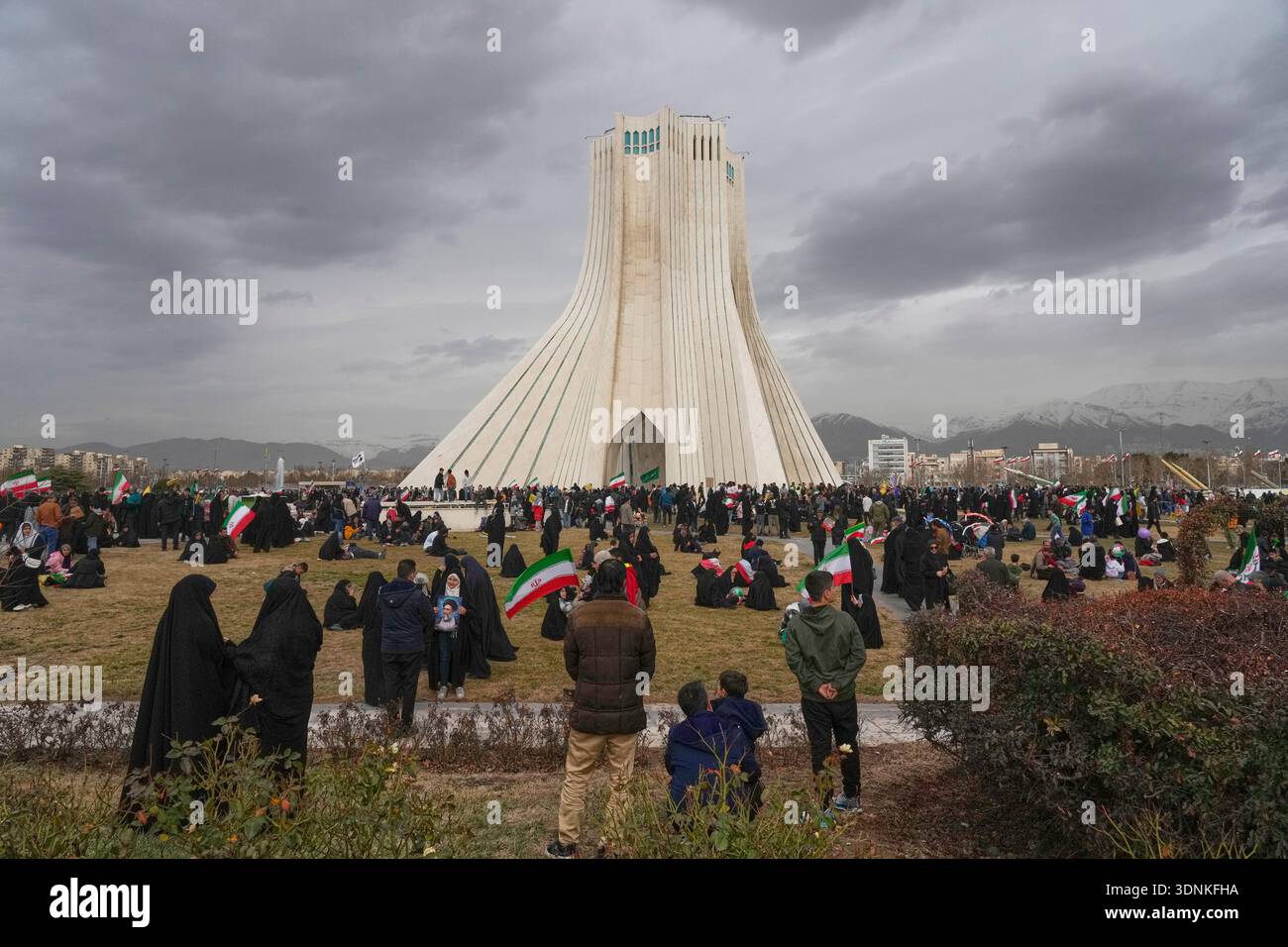 People attend an annual rally marking 1979 Islamic Revolution as they ...