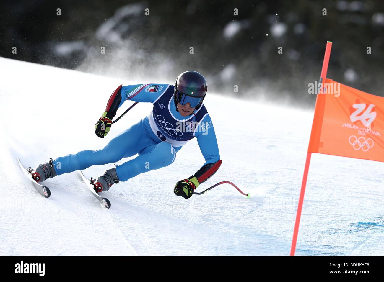 Italy's Giovanni Franzoni speeds down the course during an alpine ski ...