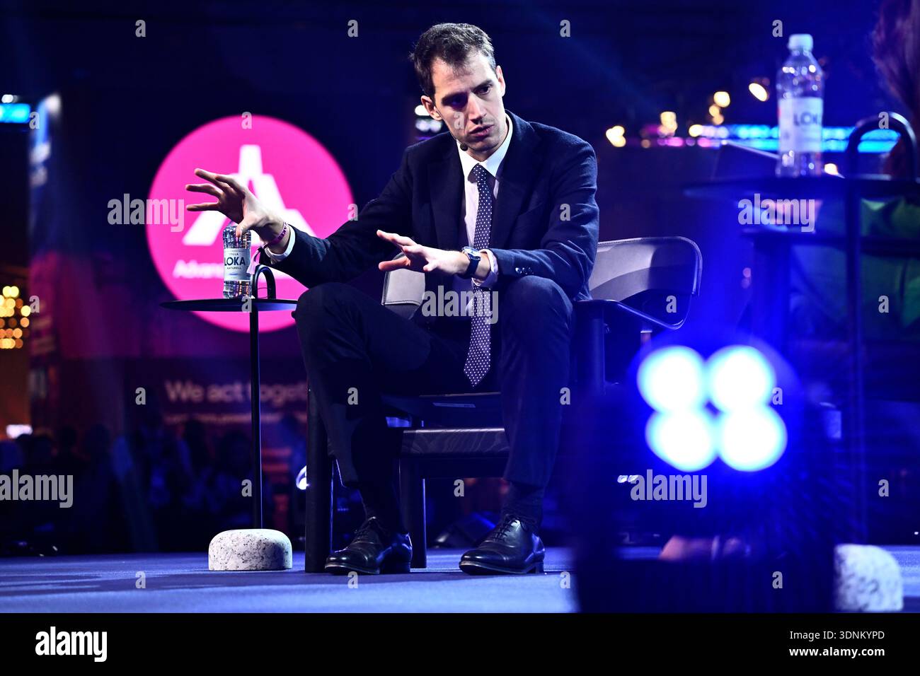 Arthur Mensch, CEO and co-founder of Mistral AI, speaks at the ...