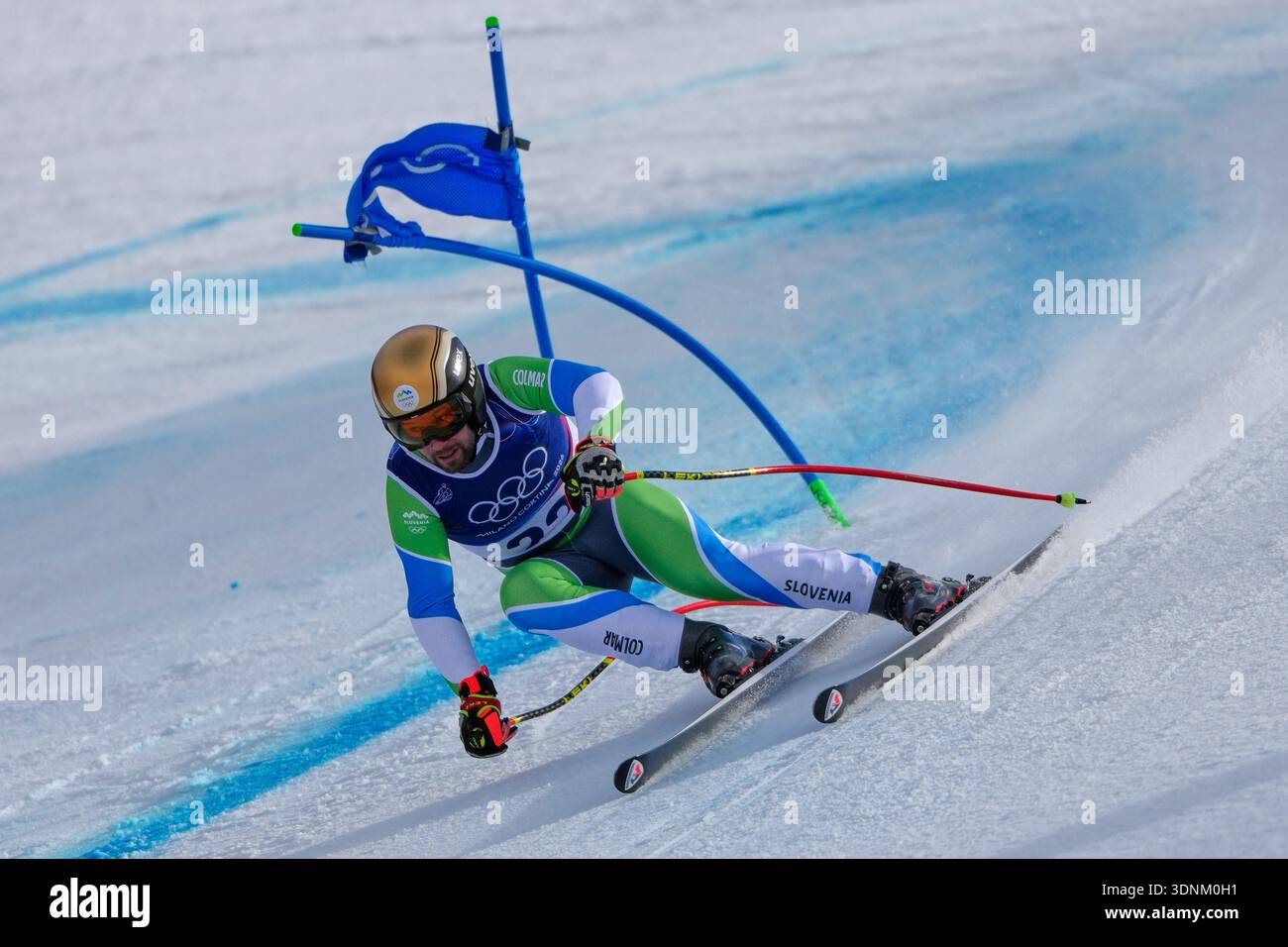 Slovenia's Martin Cater speeds down the course, during a men's super-G ...