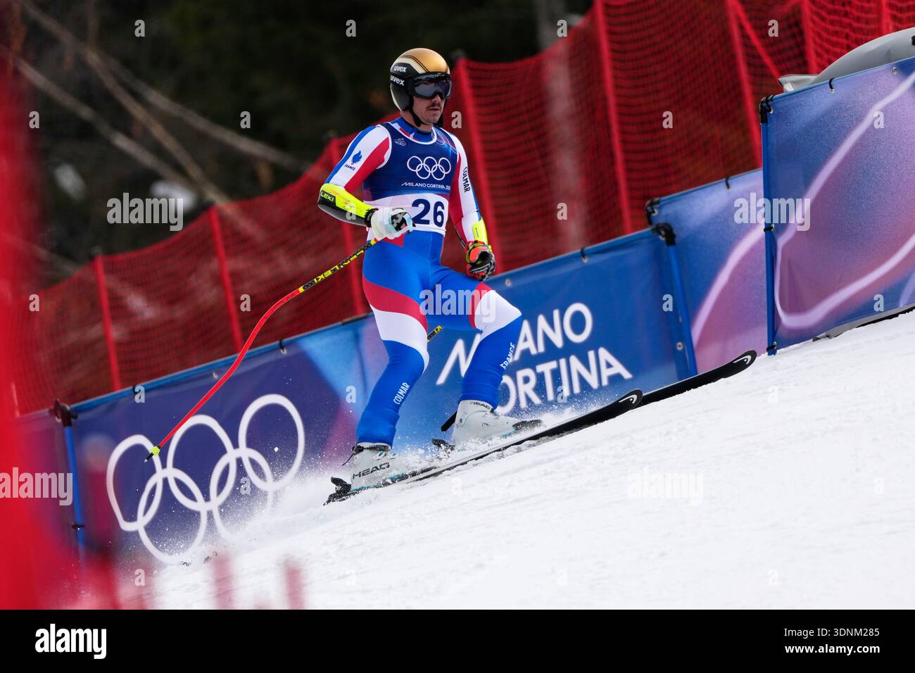 France's Nils Alphand stands on the course after failing to finish a ...