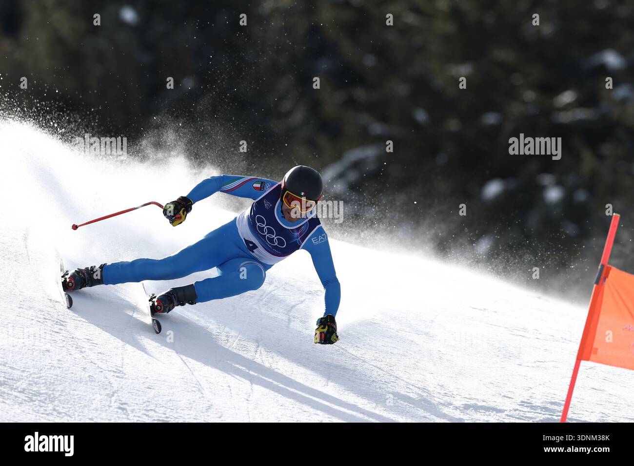 Italy's Christof Innerhofer speeds down the course during an alpine ski ...