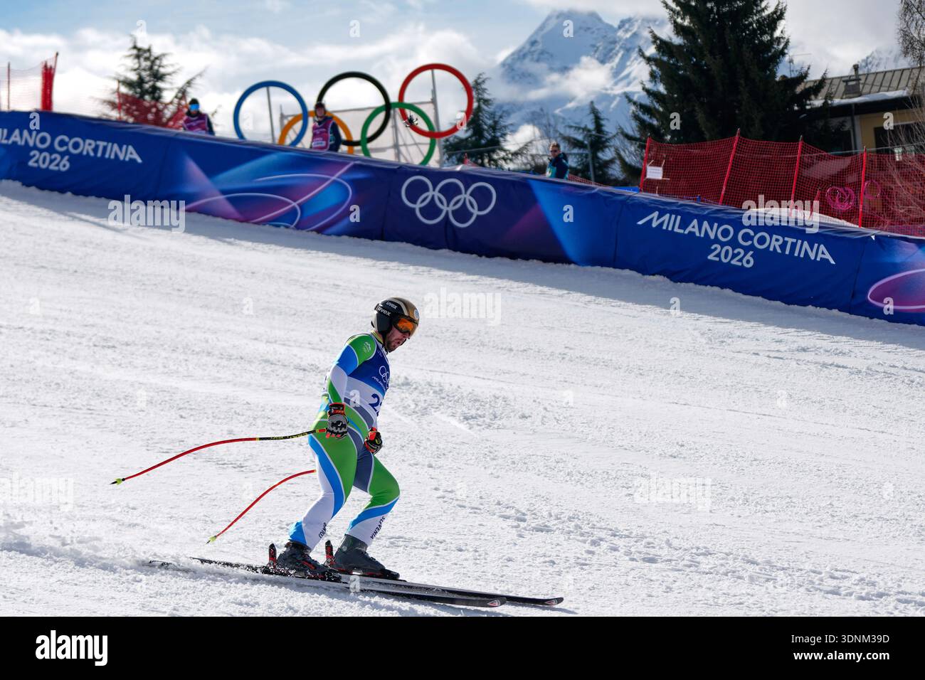 Slovenia's Martin Cater at the finish area, during a men's super-G race ...