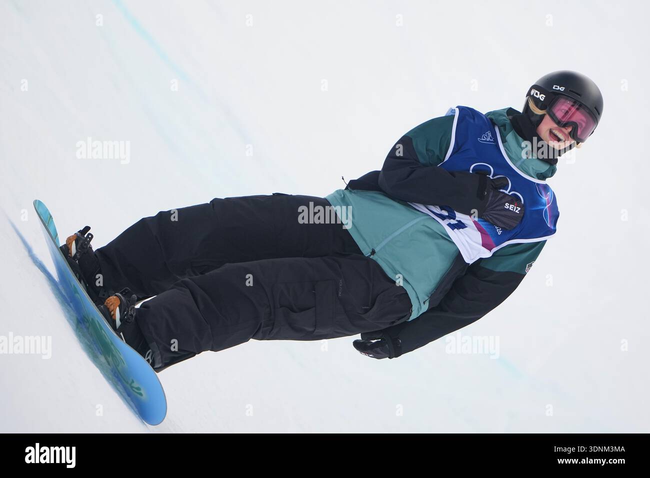 Germany's Kona Ettel competes during the women's snowboarding halfpipe ...