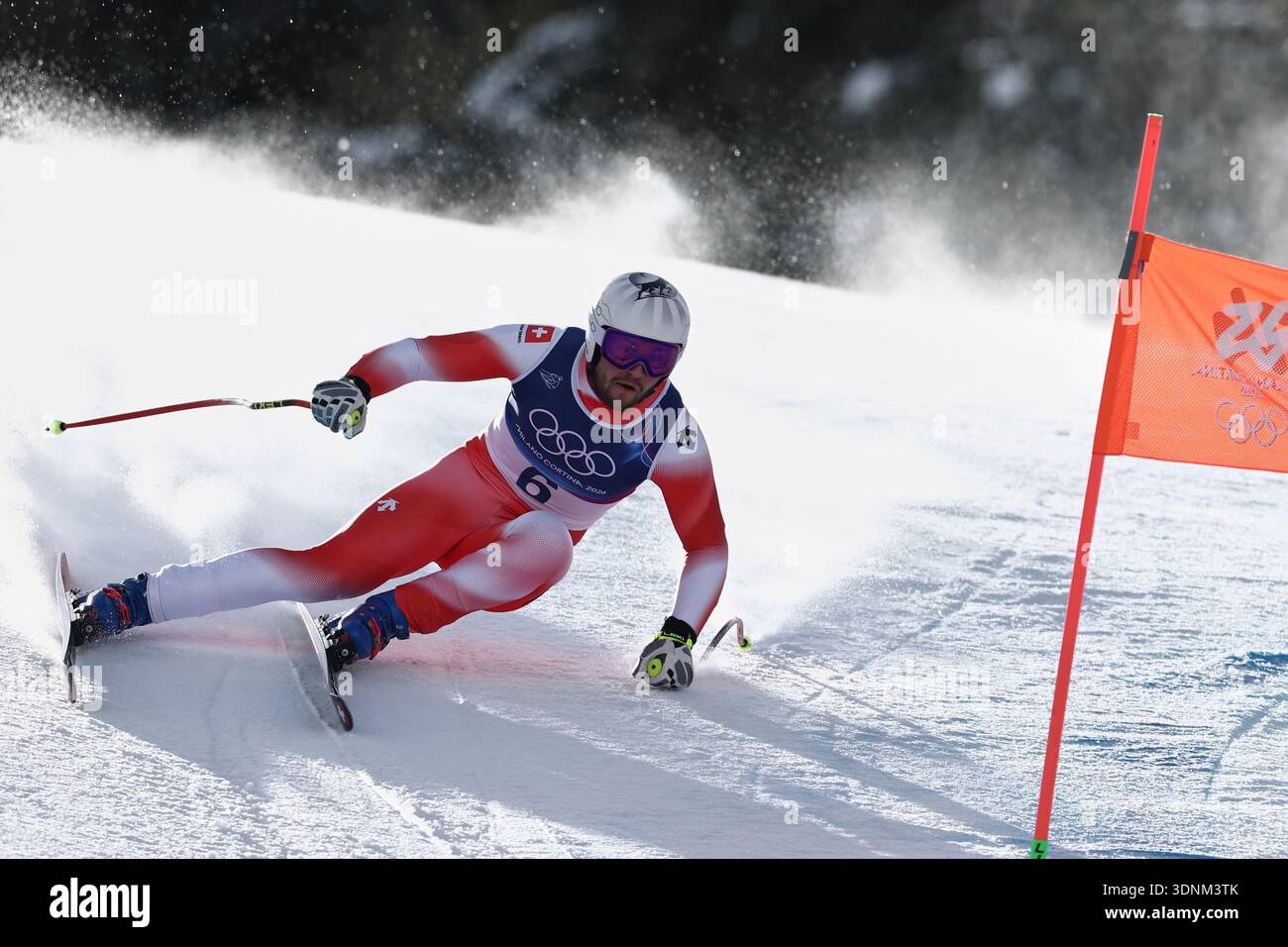 Switzerland's Alexis Monney speeds down the course during an alpine ski ...