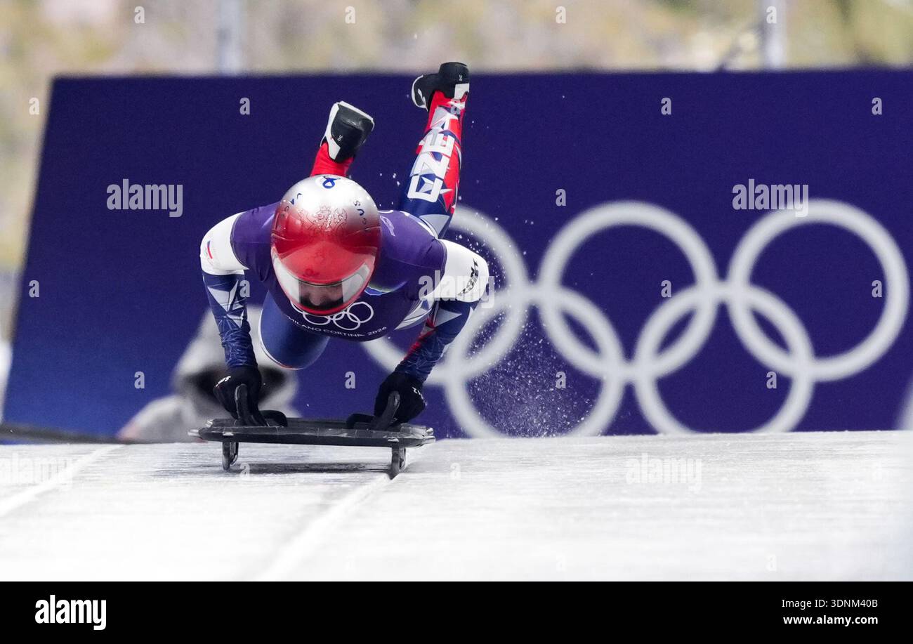 Czechia's Anna Fernstaedt during the Women's Skeleton Training at the ...