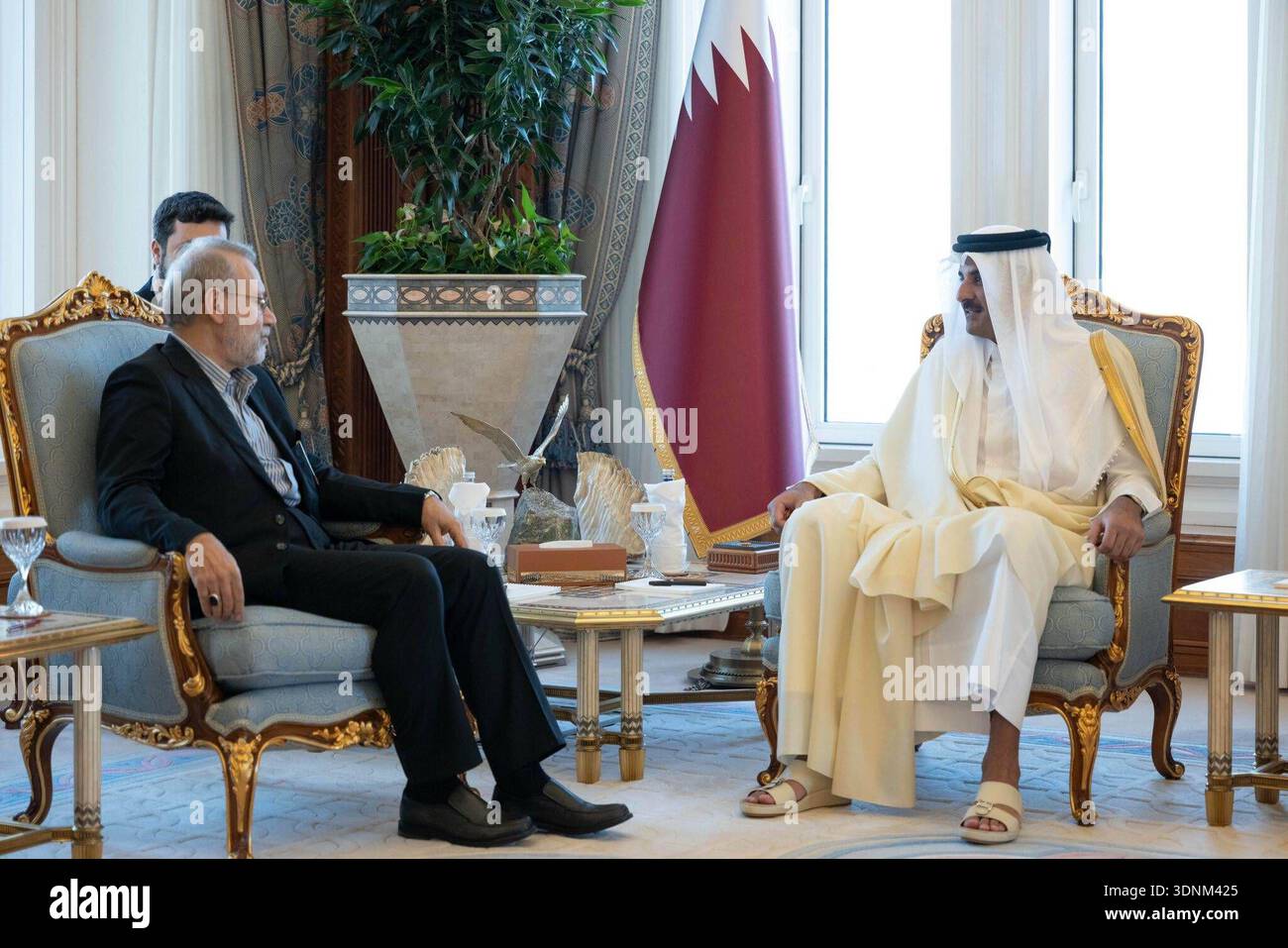 The Emir of Qatar, Sheikh Tamim bin Hamad Al Thani, received Ali ...