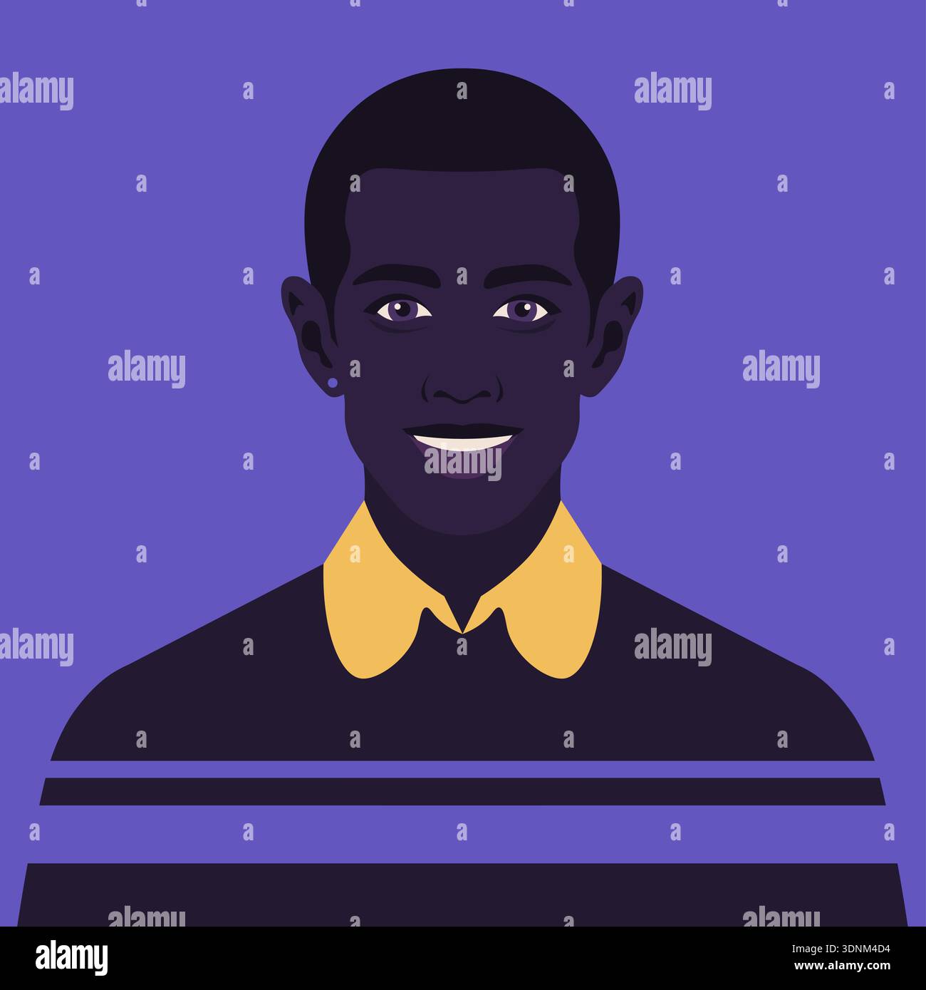 Teen male african face Stock Vector Images - Alamy