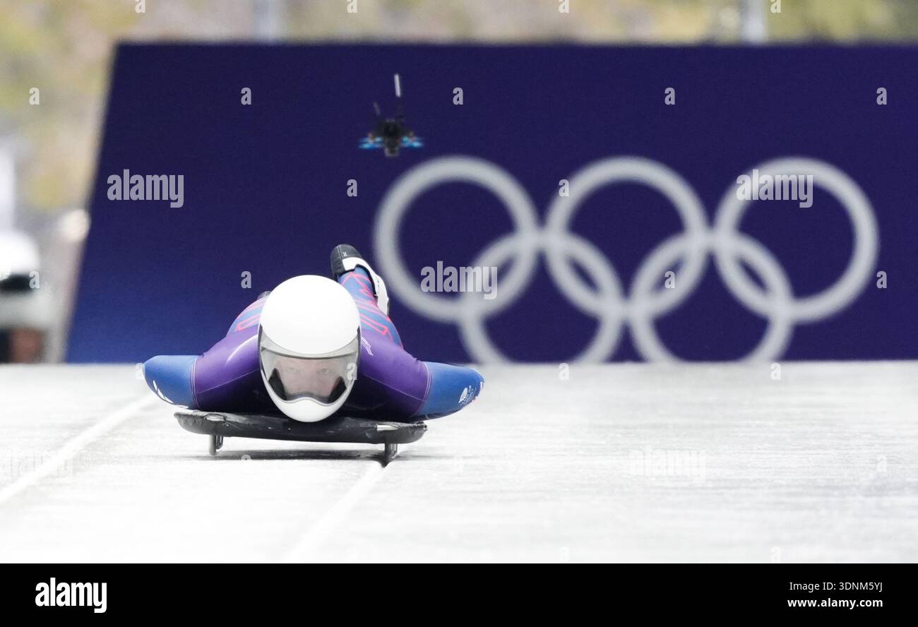 Great Britain's Amelia Coltman during the Women's Skeleton Training at ...