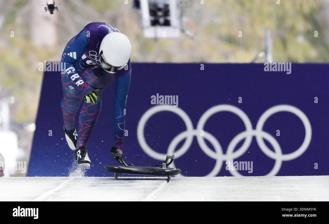 Great Britain's Amelia Coltman during the Women's Skeleton Training at ...