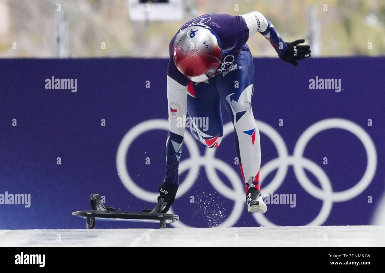 Czechia's Anna Fernstaedt during the Women's Skeleton Training at the ...